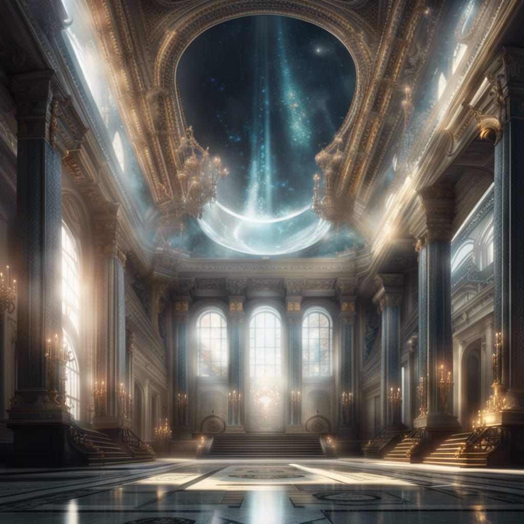 grand marble hall celestial - AI Generated Artwork - NightCafe Creator