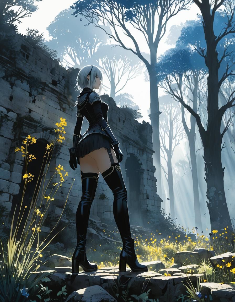 Nier Automata's 2B VII - AI Generated Artwork - NightCafe Creator