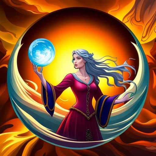 Wizard with an orb in an orb V.2 - AI Generated Artwork - NightCafe Creator