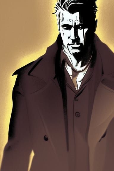 John Constantine dark moody solemn smoking comic books noir magic ...