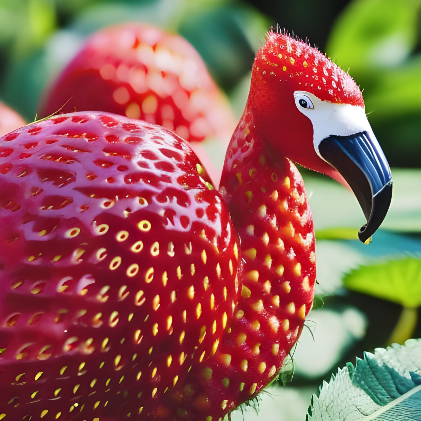 Strawberry flamingo Surrealism - Symmetrical Ethereal ambient Sidelight ...