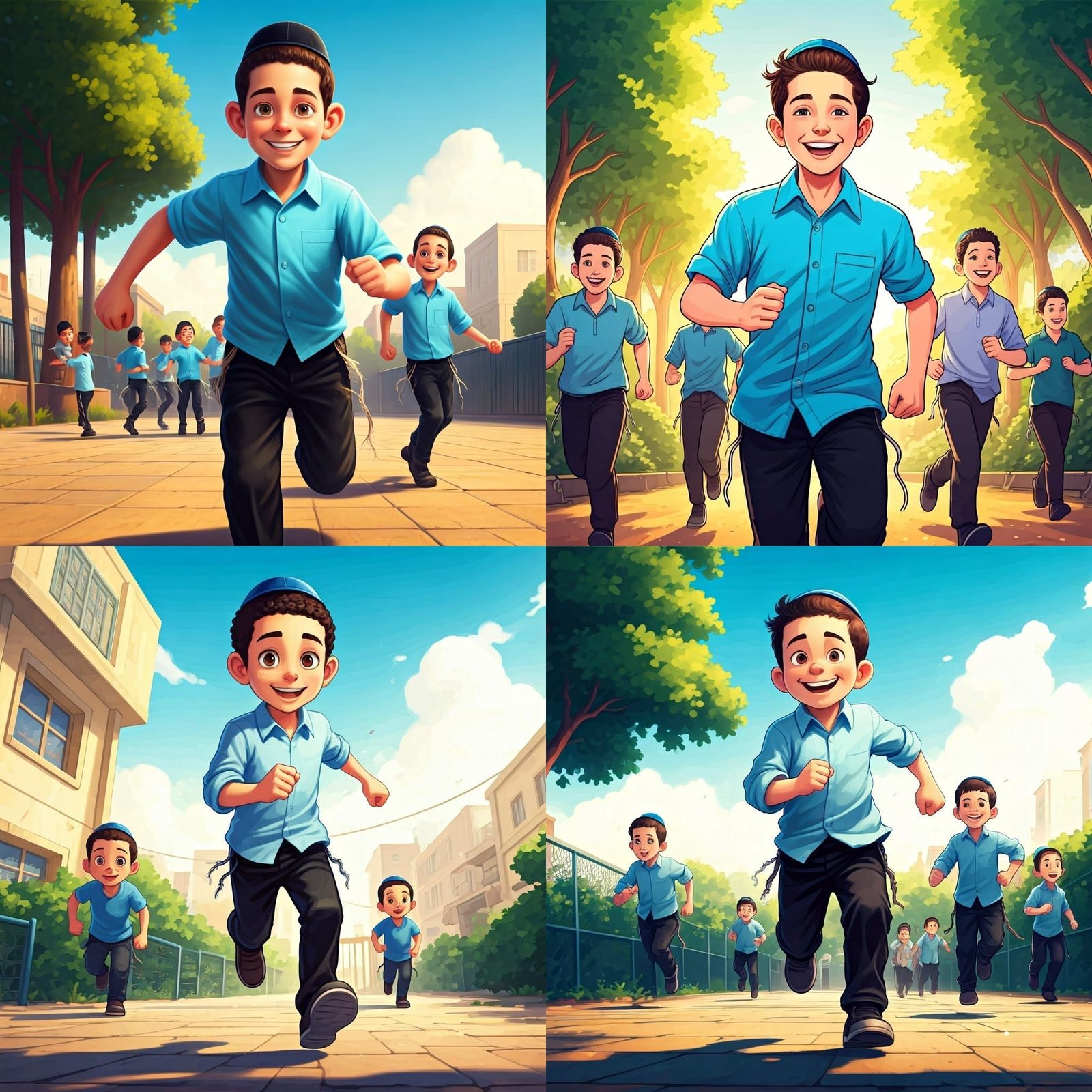 Happy Jewish Boy in Colorful 3D Animation - AI Art