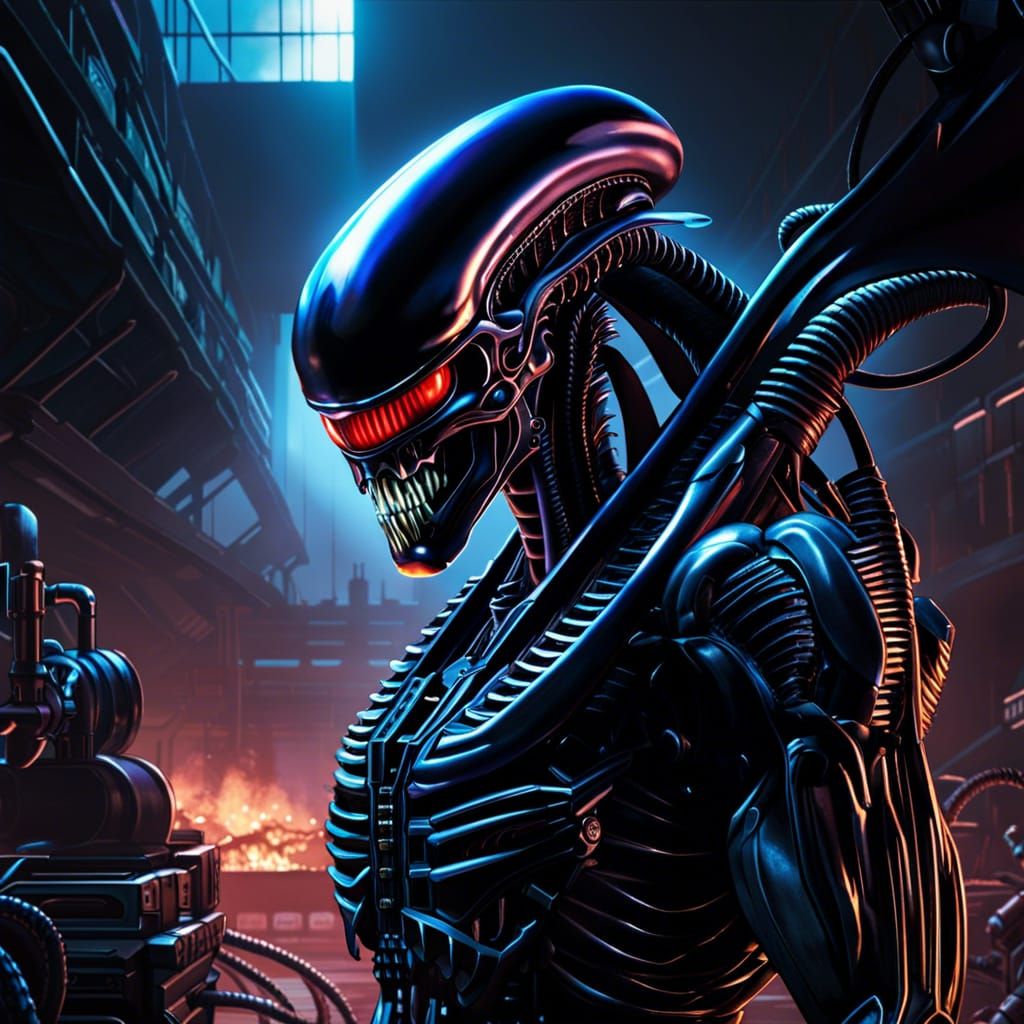 a xenomorph as a Terminator T-800 - AI Generated Artwork - NightCafe ...