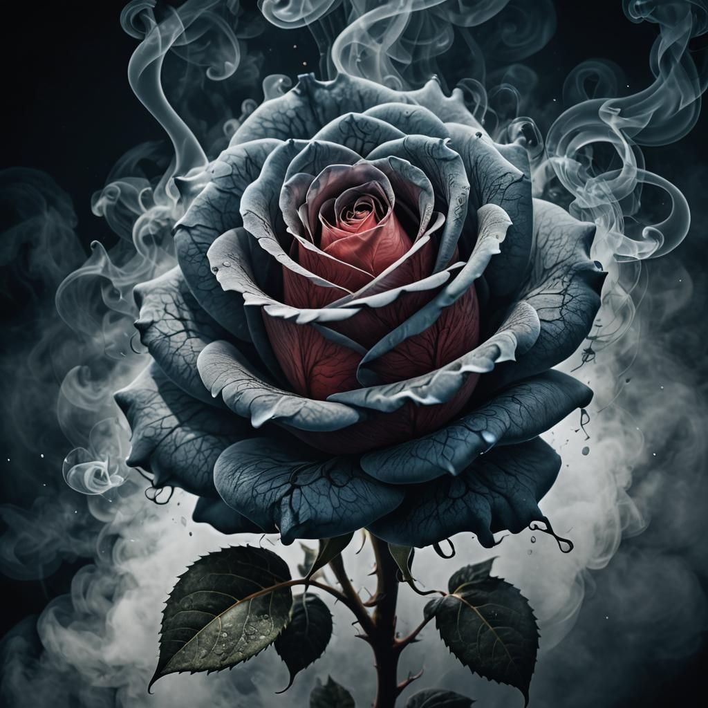Rose im Rauch - AI Generated Artwork - NightCafe Creator