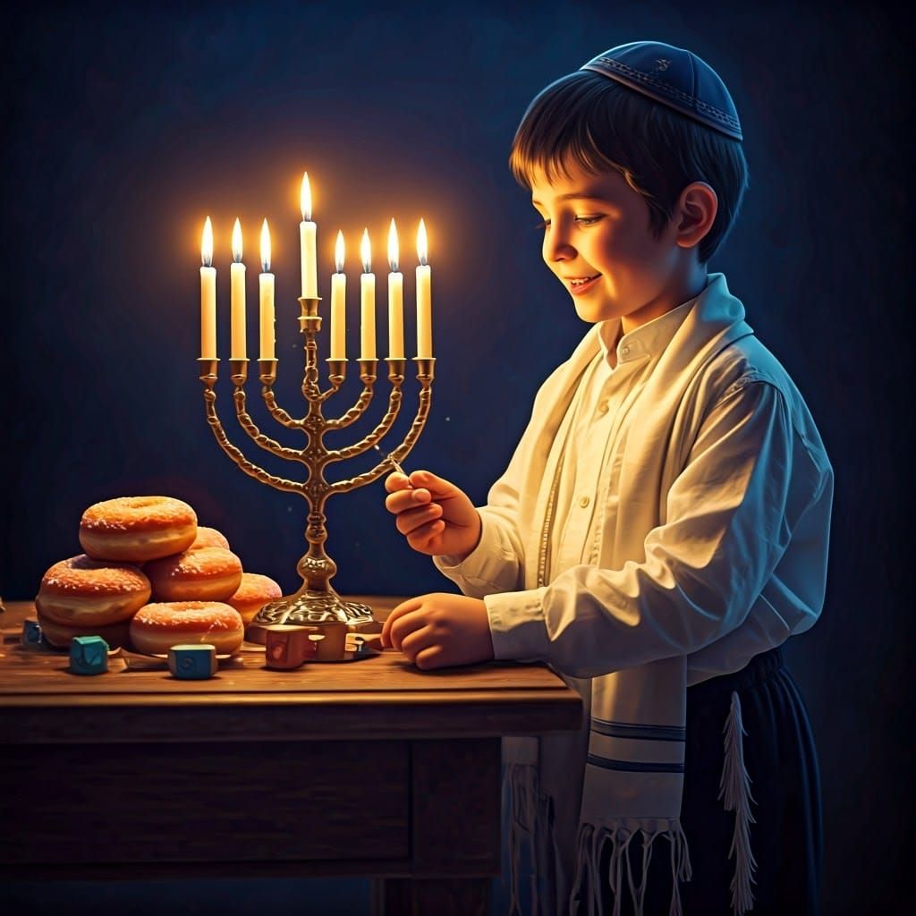 Joyful Jewish Celebration in Whimsical, Detailed S... - AI Art