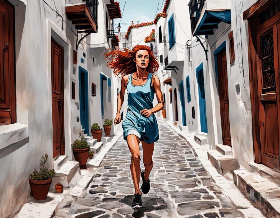 Running - Goddess in Motion: A Greek Street Runner