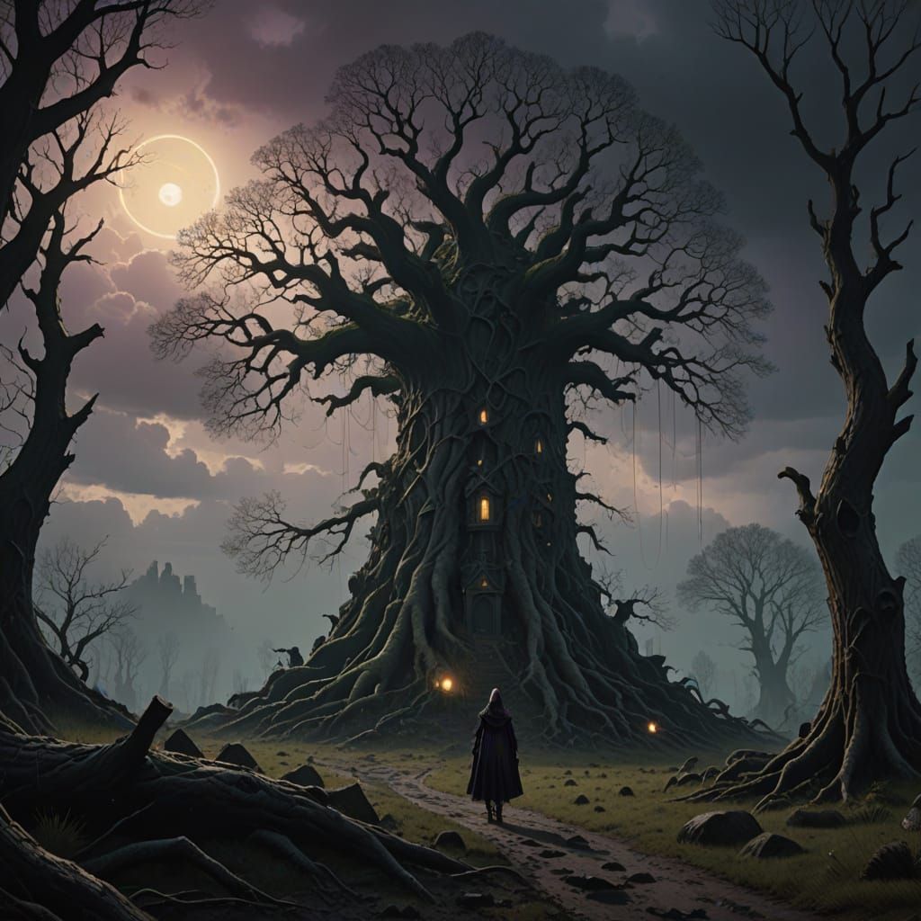 Tree of Doom - Fantastical Princess Under the Black Sun