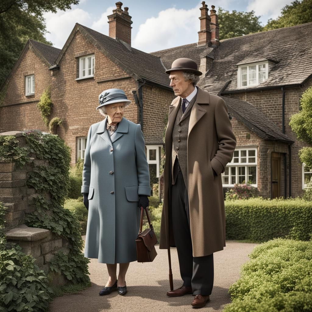Miss Marple and Sherlock Holmes looking for clues at the Vicarage - AI ...