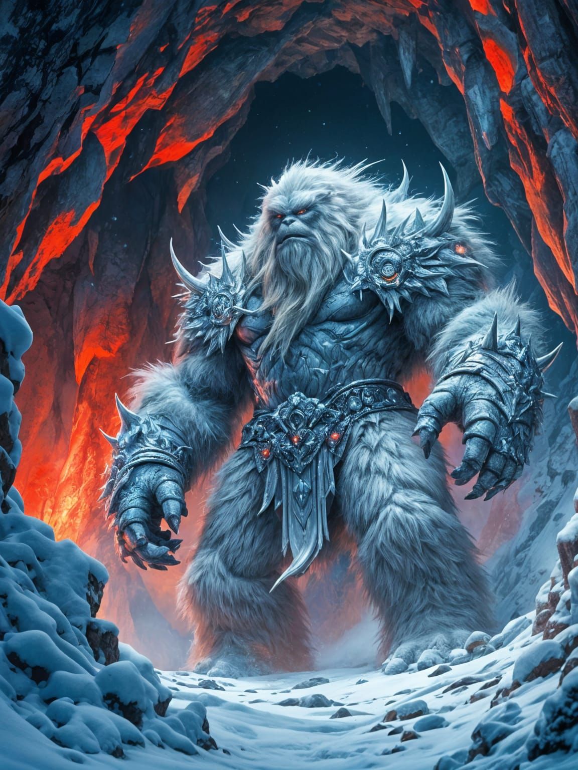 Yeti warrior - Yeti Warriors Defend Castle-Cave in Icy Mount...