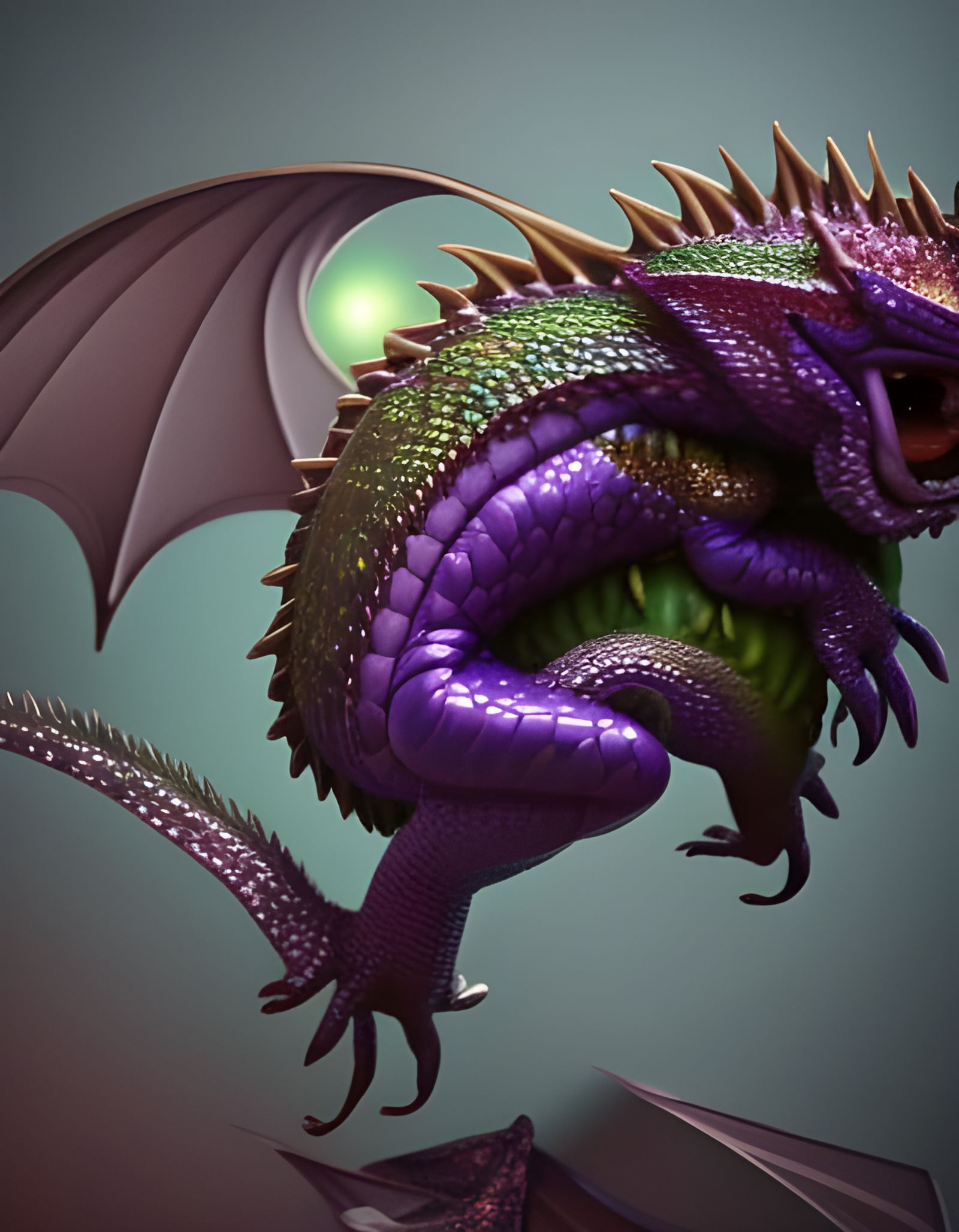Purple Mutant Dragon - AI Generated Artwork - NightCafe Creator