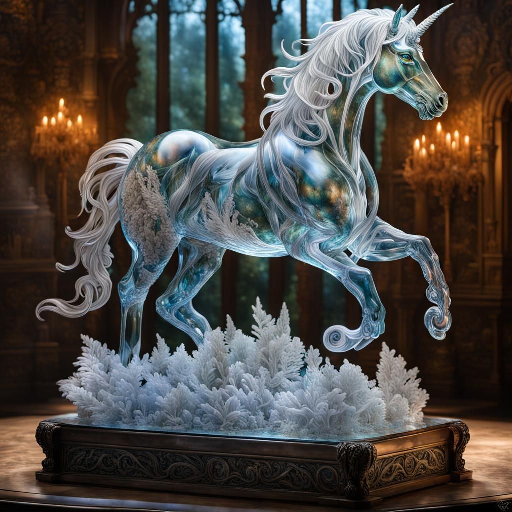 Ice Unicorn 3 - AI Generated Artwork - NightCafe Creator