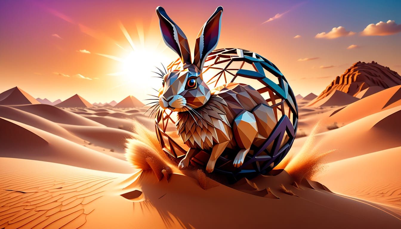 Hare ball in the desert! - Vibrant Hare's Ball Bounces Throu...