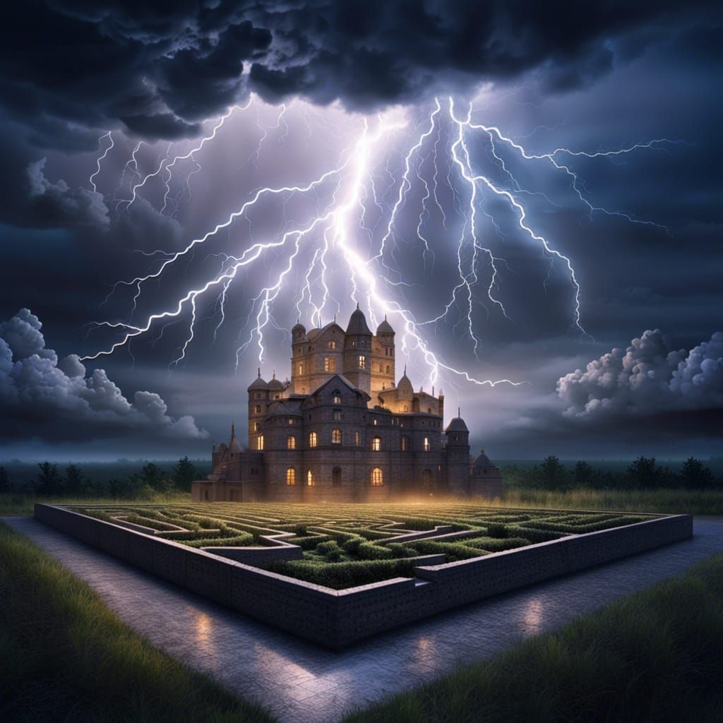 Thunderstorm with lightning tearing the sky /Labyrinthe / Let's fly to ...