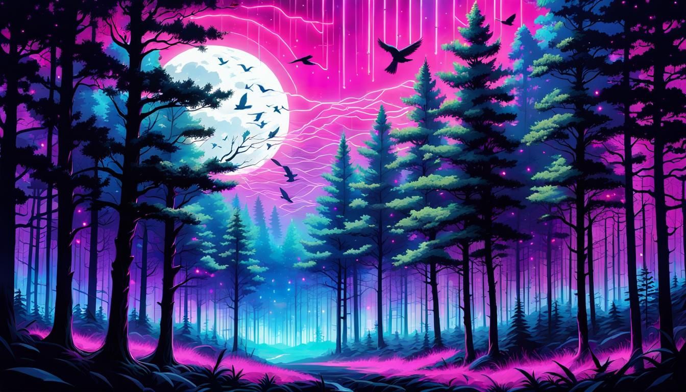 Electric Eden - AI Generated Artwork - NightCafe Creator