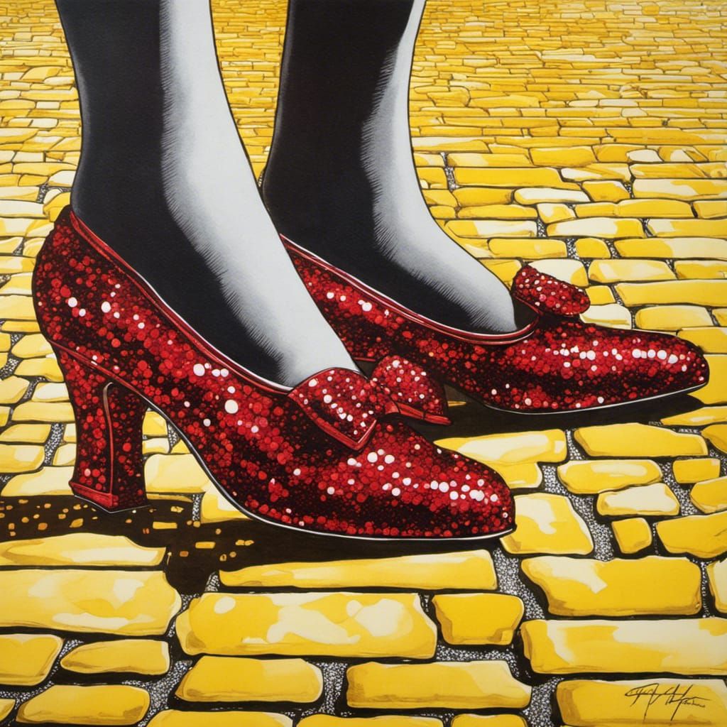 Glittering ruby slippers - AI Generated Artwork - NightCafe Creator