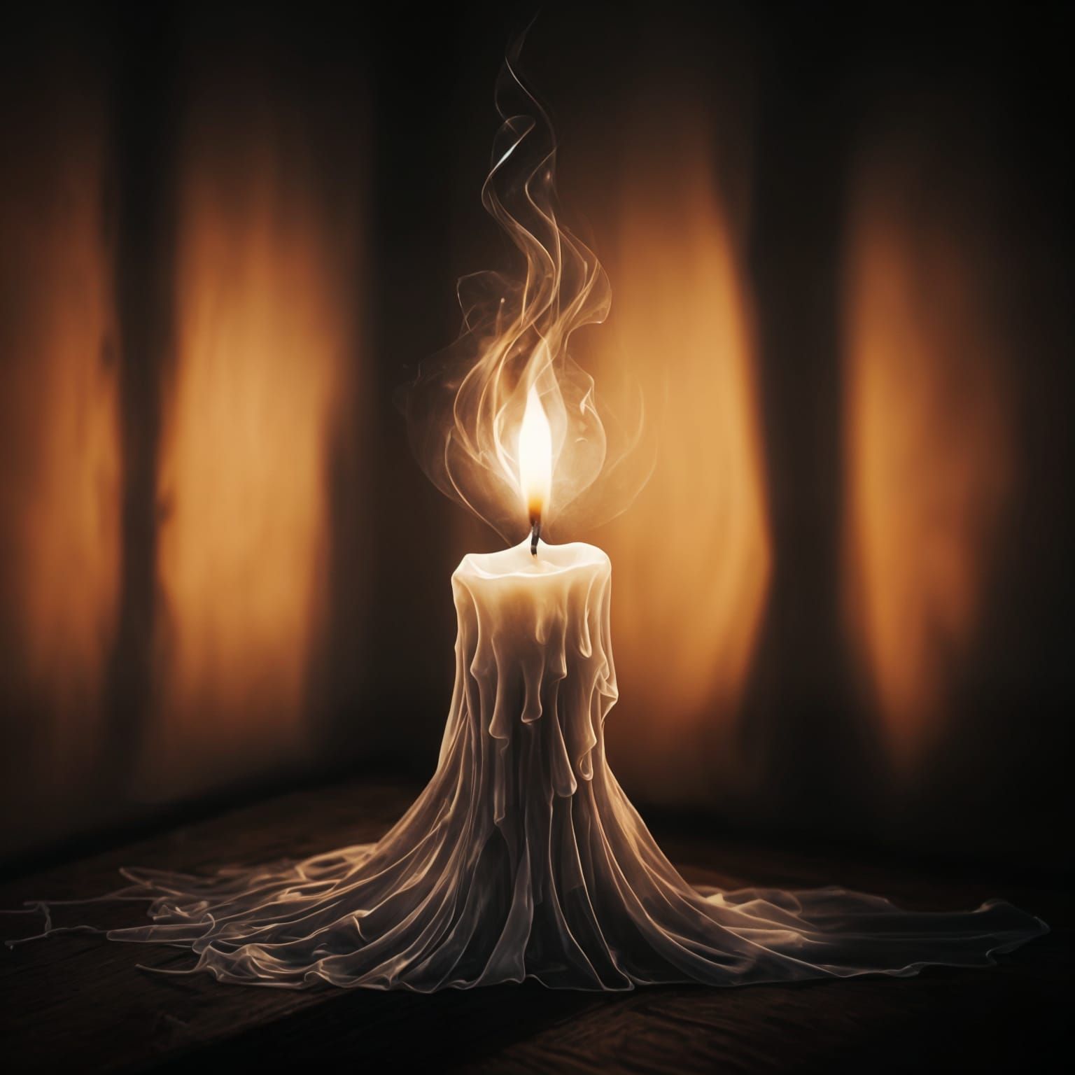 Candle of the Past - Ethereal Candlelit Scene in Haunting Am...