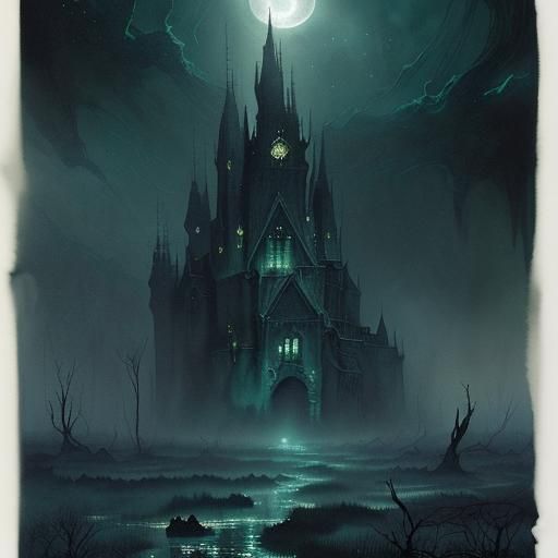 Soft watercolors painting High gothic dead swamp death rotten dying ...