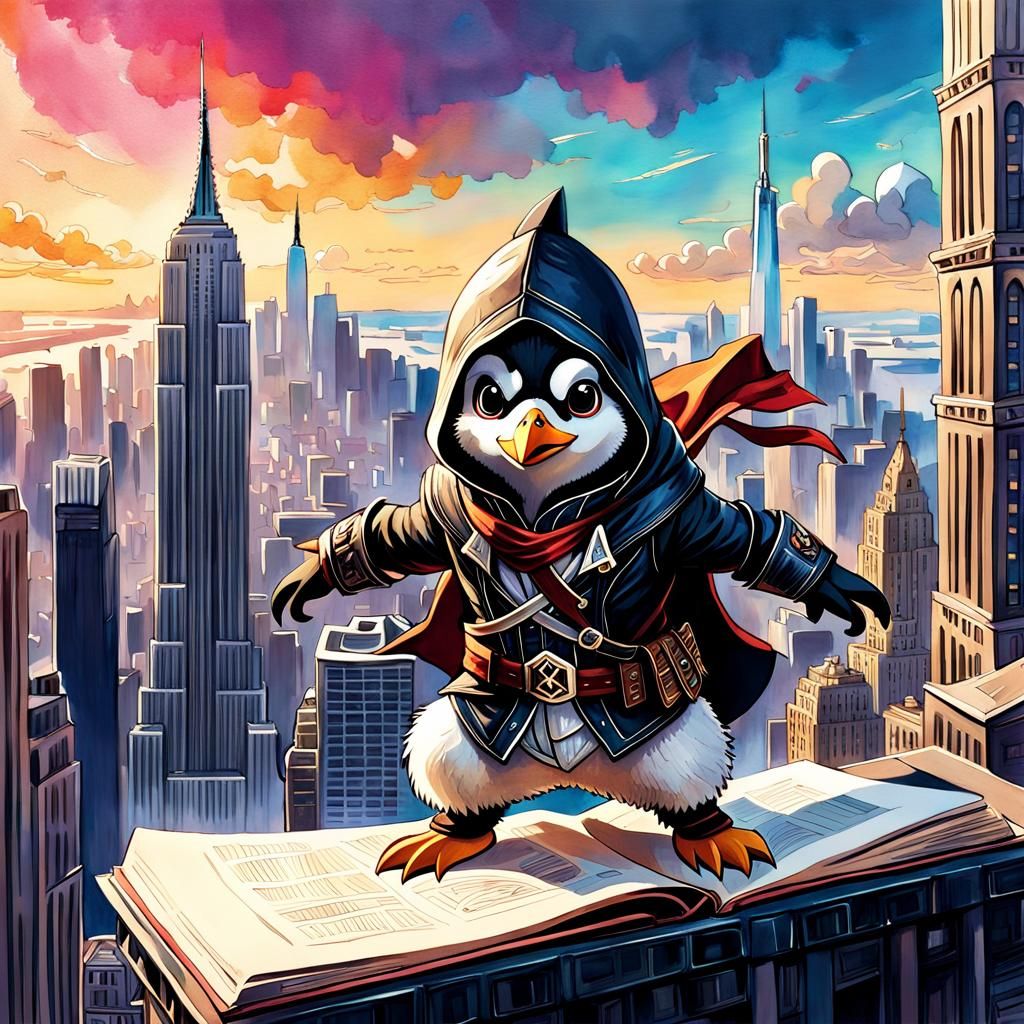 An assassin Pingouin - AI Generated Artwork - NightCafe Creator