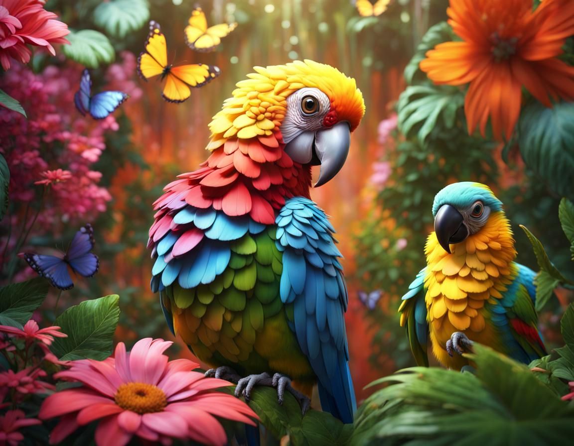 Pretty parrot - AI Generated Artwork - NightCafe Creator