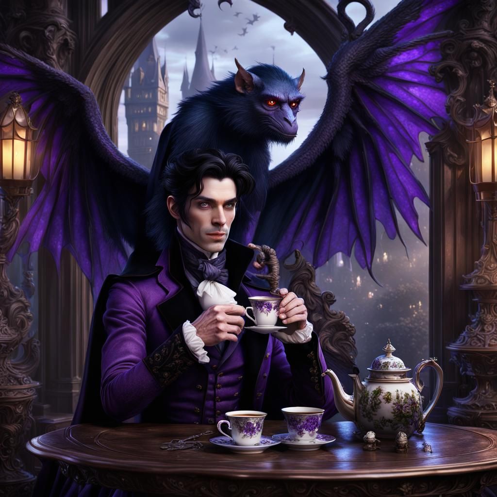 Winged Monkey Tea Party - AI Generated Artwork - NightCafe Creator