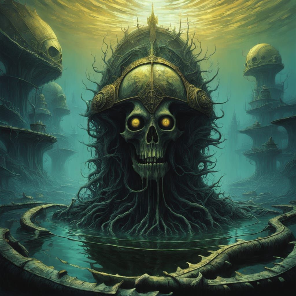 Surreal Futuristic Western Cowboy Rides Leviathan ... - AI Art