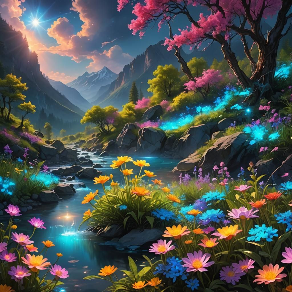 Luminous Landscape 5 - AI Generated Artwork - NightCafe Creator