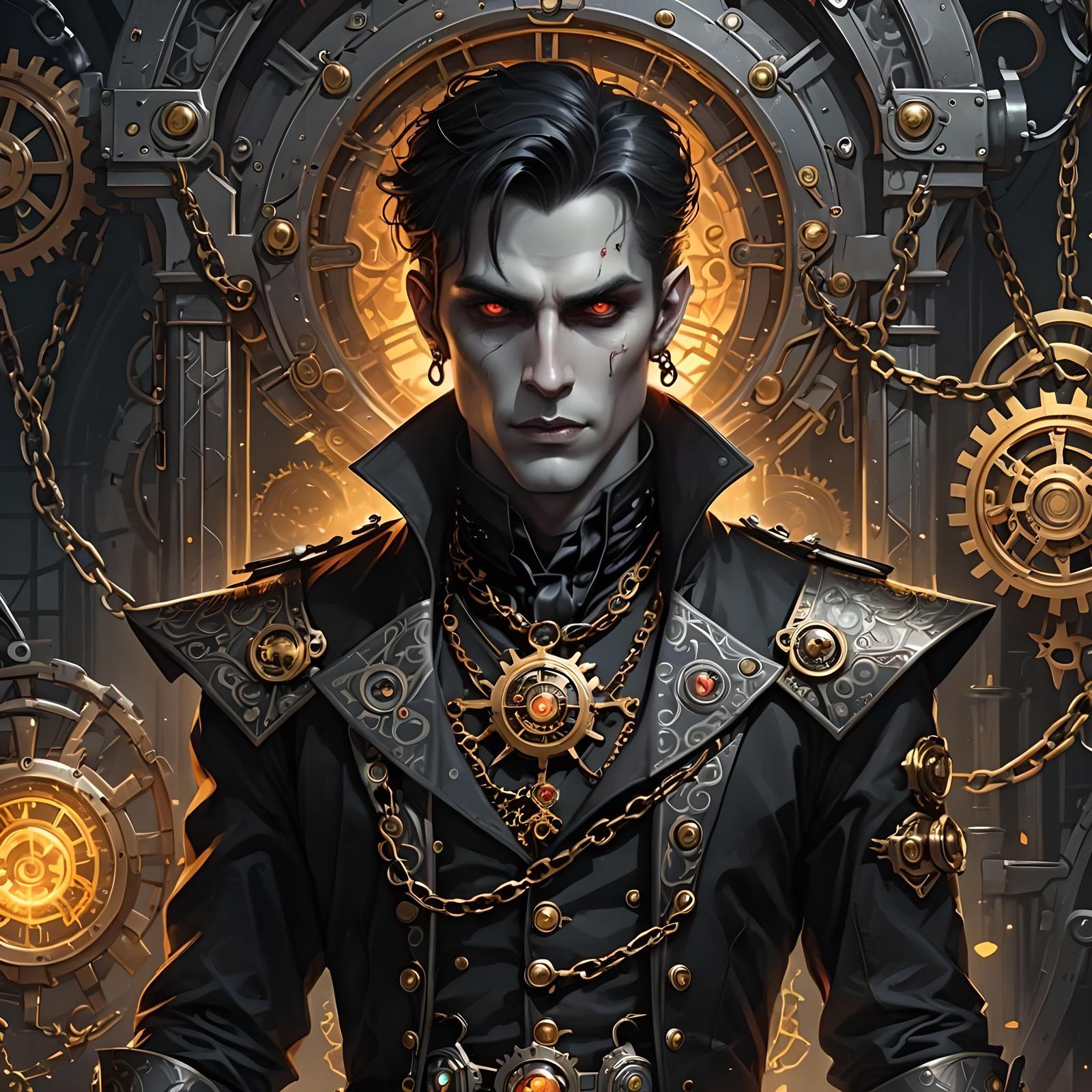 Steampunk Vampire Prince - AI Generated Artwork - NightCafe Creator