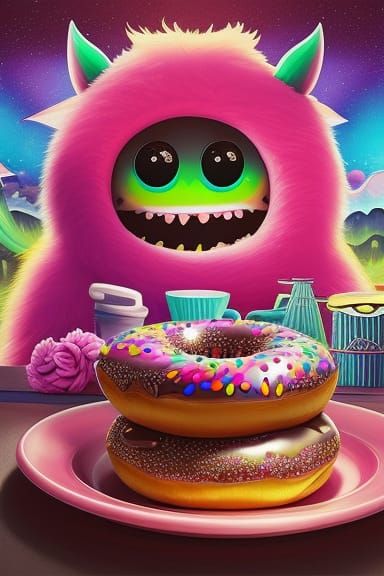 Donut Monster - AI Generated Artwork - NightCafe Creator