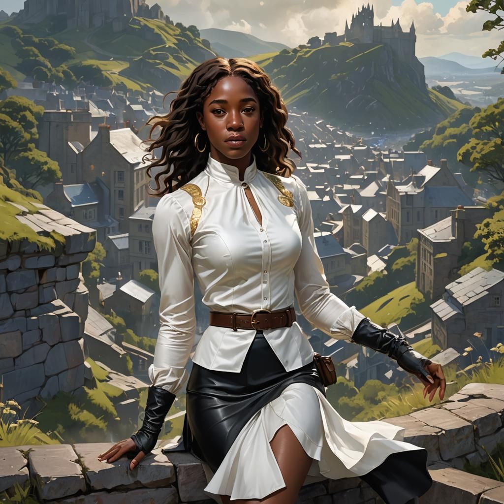 Shelley-Ann Fraser-Pryce dressed in a white silk blouse, very short ...