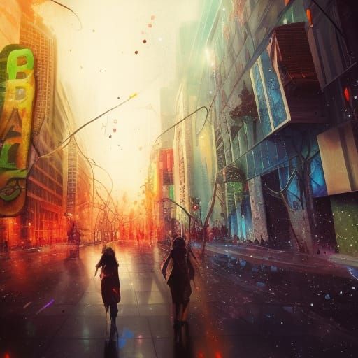 Lost in the screaming city - AI Generated Artwork - NightCafe Creator