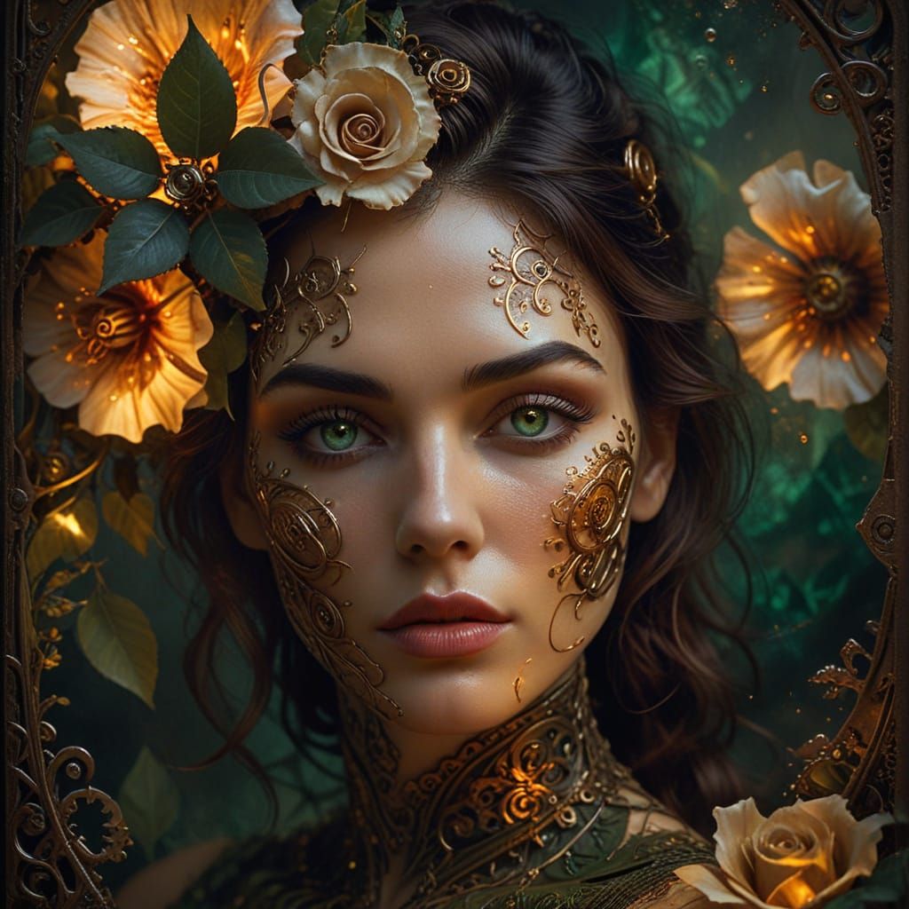 Enigmatic Woman Unveiled in Hyper-Realistic Digita... - AI Art