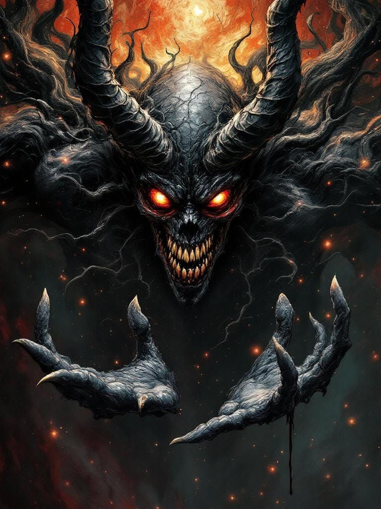 Humans created grotesque, demonic entity "Sin skin" scorned porcelain ...