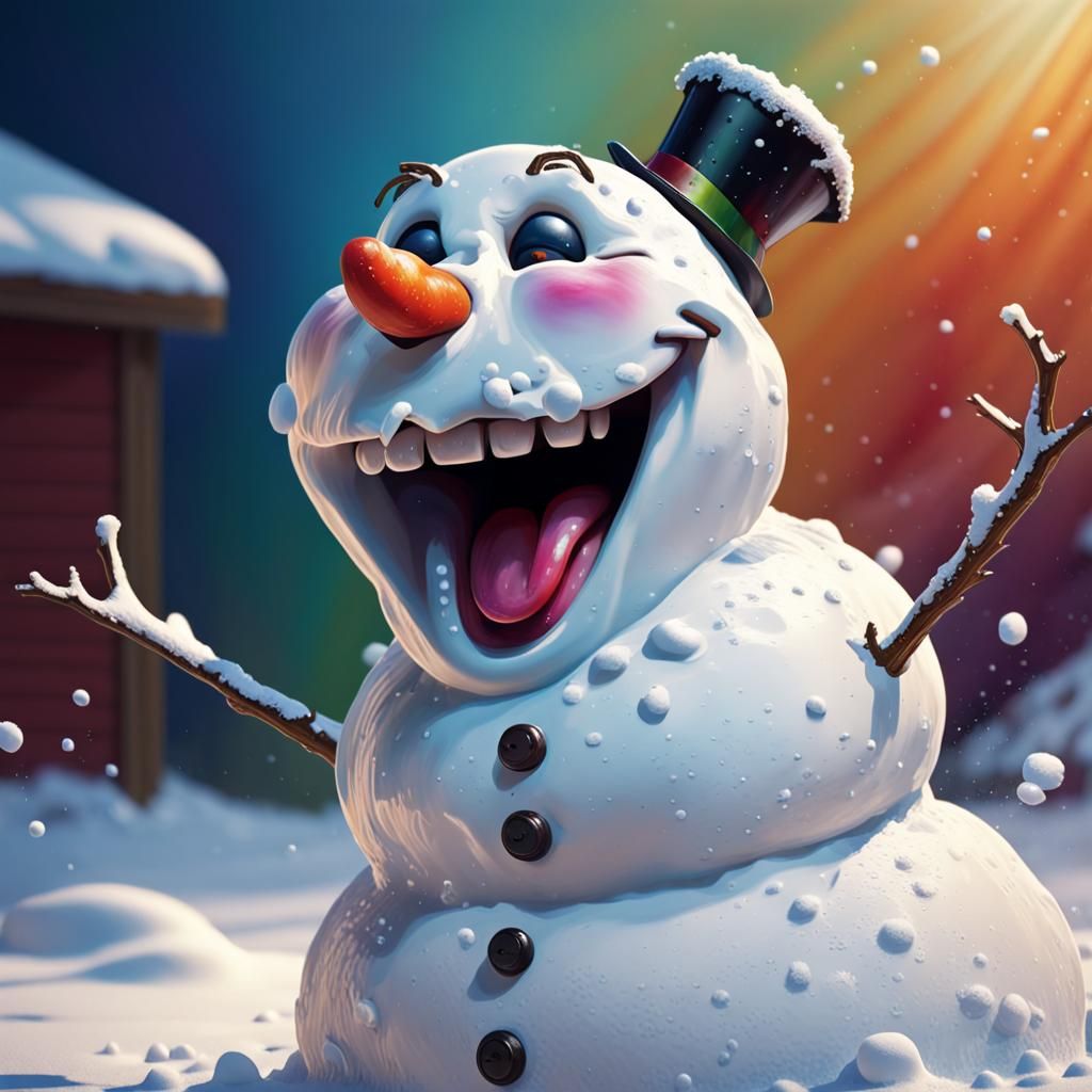 Laughing Snowman - AI Generated Artwork - NightCafe Creator