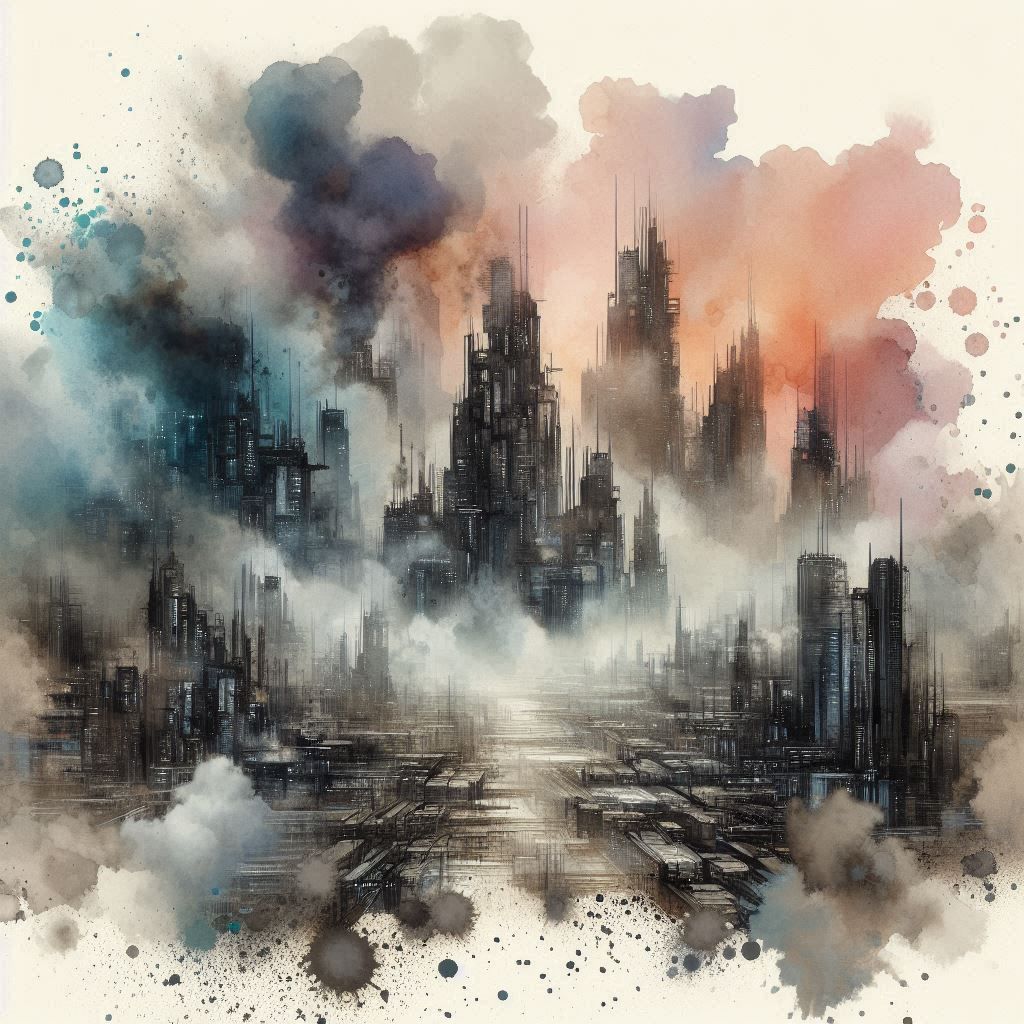 Dystopian landscape of a rotten city - AI Generated Artwork - NightCafe ...