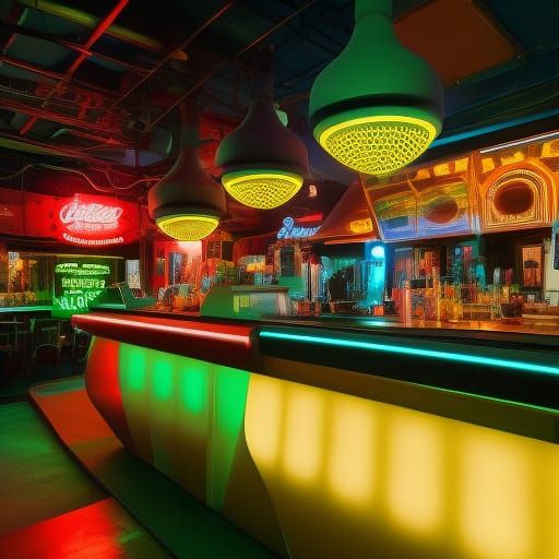 Neon Night Cafe - AI Generated Artwork - NightCafe Creator