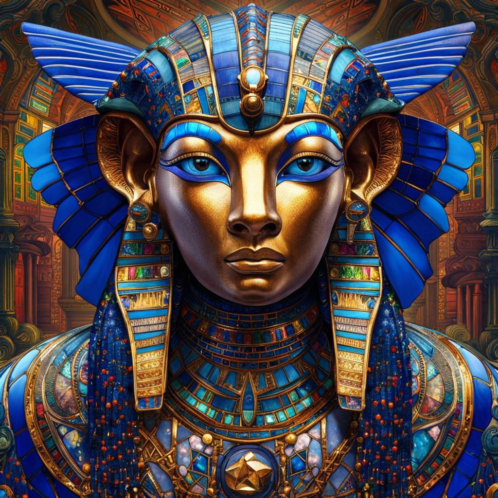 Egyptian Sphinx -Lapis Lazuli - AI Generated Artwork - NightCafe Creator