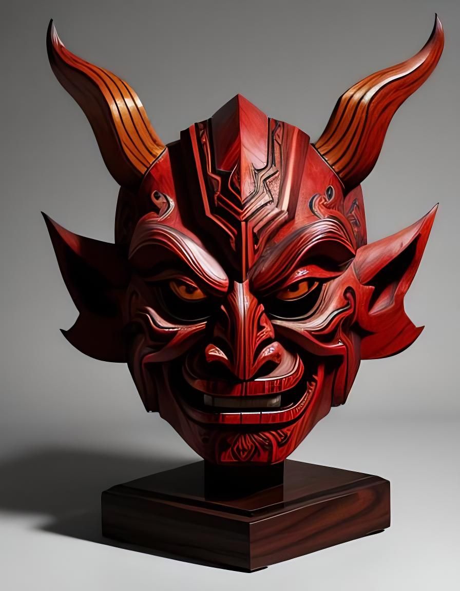 Malaysian wood carved demon mask - AI Generated Artwork - NightCafe Creator