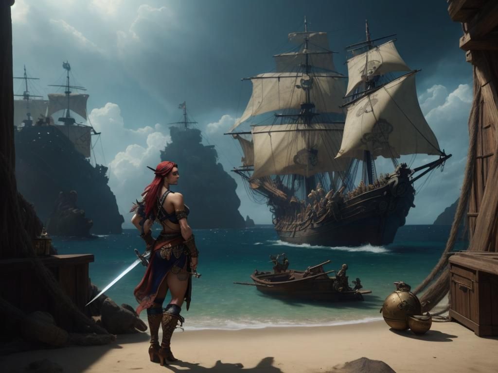 Small Pirate Cove - AI Generated Artwork - NightCafe Creator