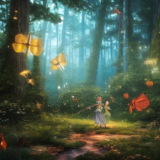 A magical setting where fireflies fight with forest fairies for their ...