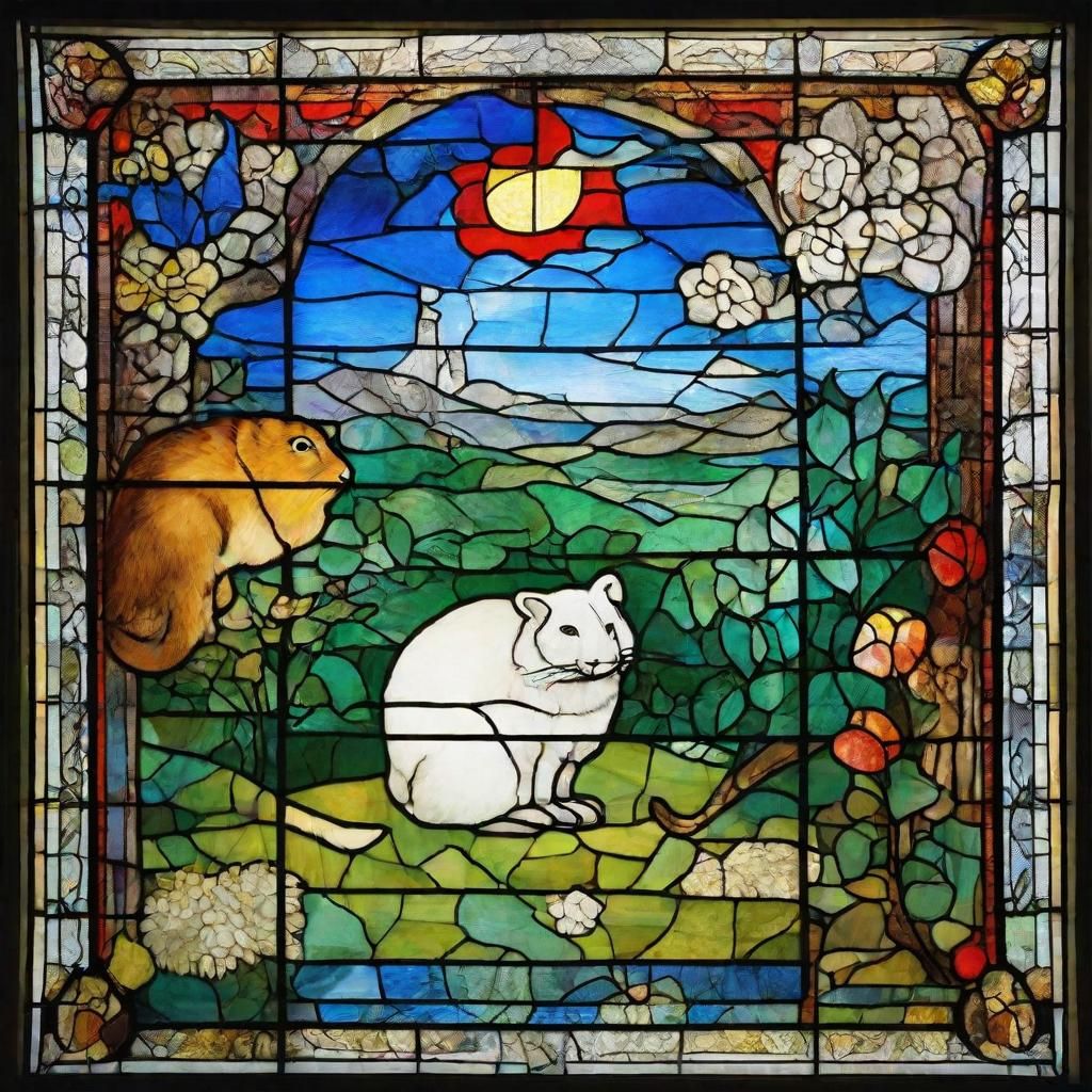 Cats and mice in paradise Stained glass by Andrei Rublev and Marc ...