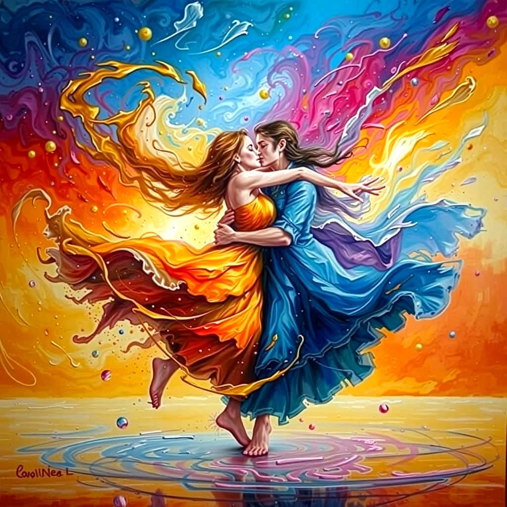 amor - Abstract Expressionist Masterpiece in Neo-Impression...