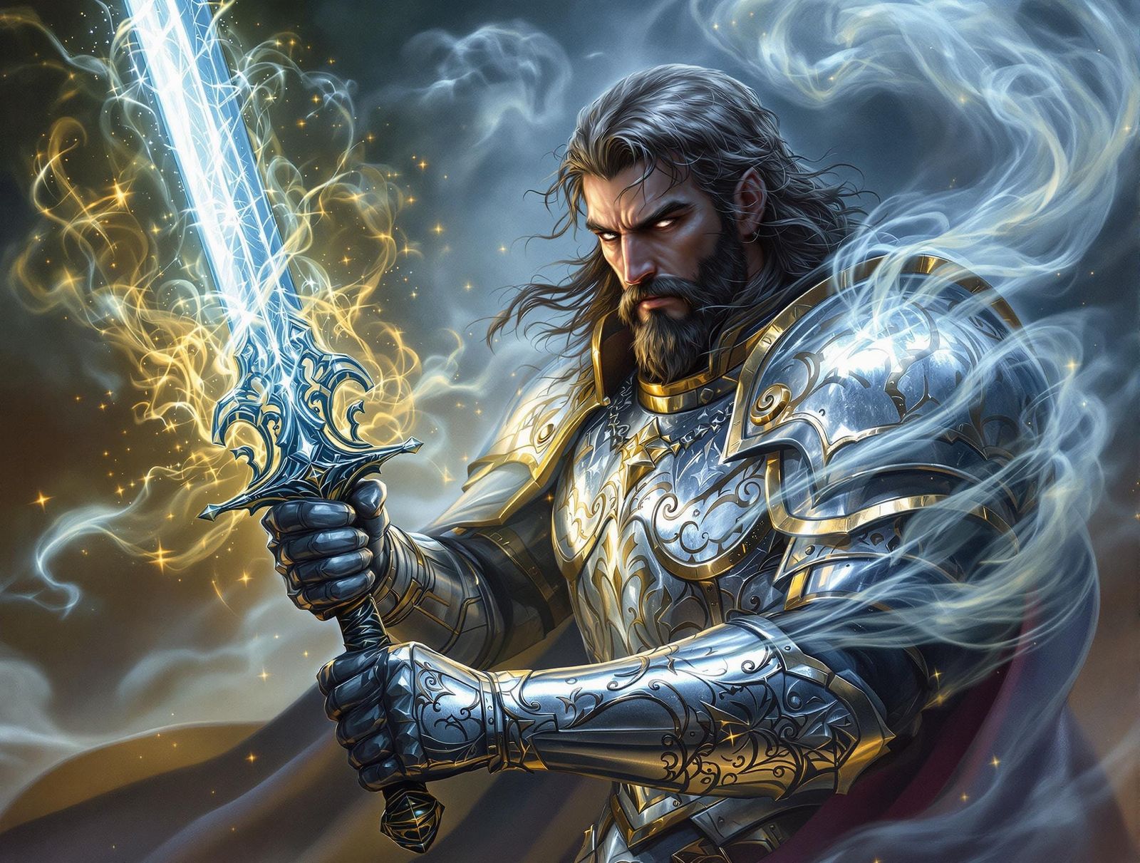 Excalibur - Noble Paladin Wields Ethereal Sword of Light