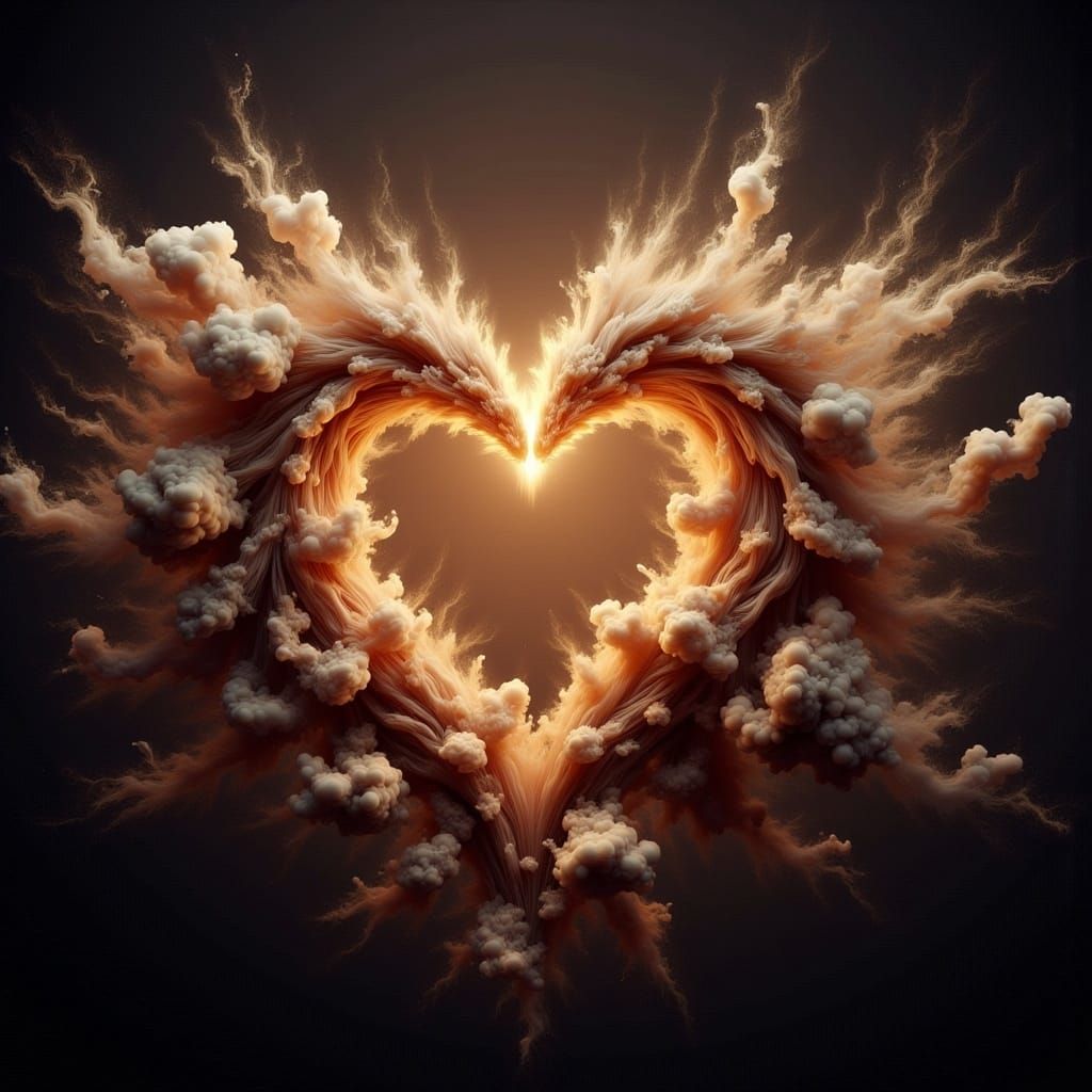 Coffee Heart Forms in Vaporous Fantasy - AI Art
