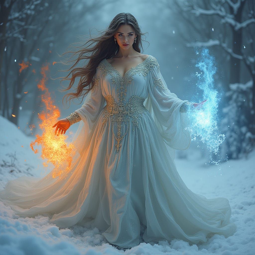 Goddess of ice and fire - Ethereal Goddess of Winter's Fury