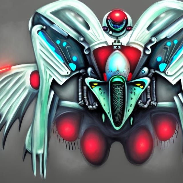 Cyber Mothman 09 - AI Generated Artwork - NightCafe Creator