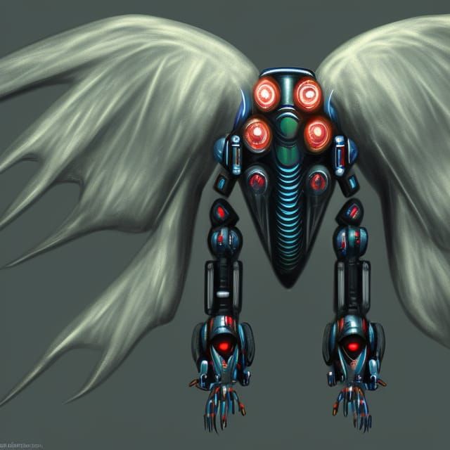 Cyber Mothman 12 - AI Generated Artwork - NightCafe Creator