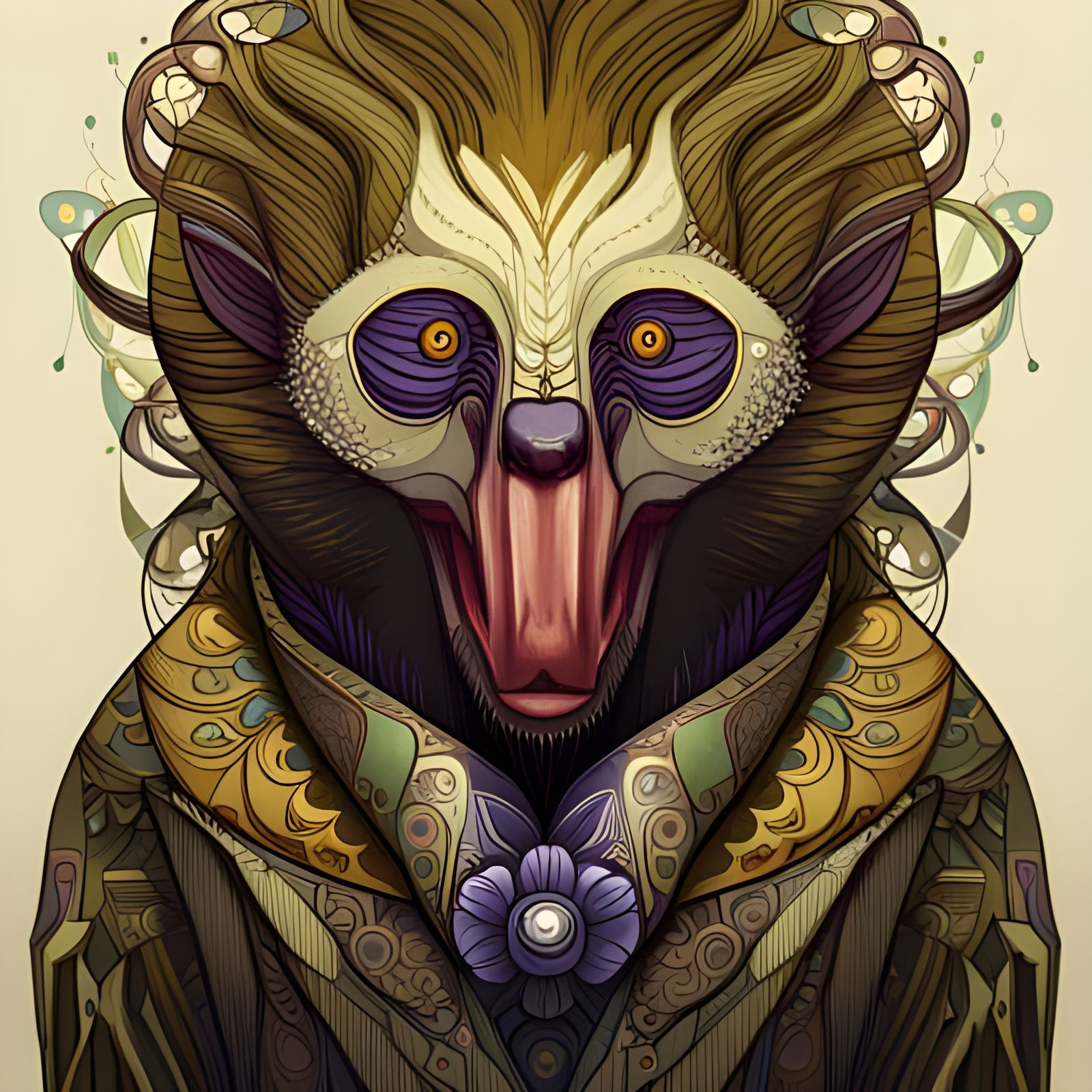 Simian the Mandrill Baboon Monkey - AI Generated Artwork - NightCafe Creator