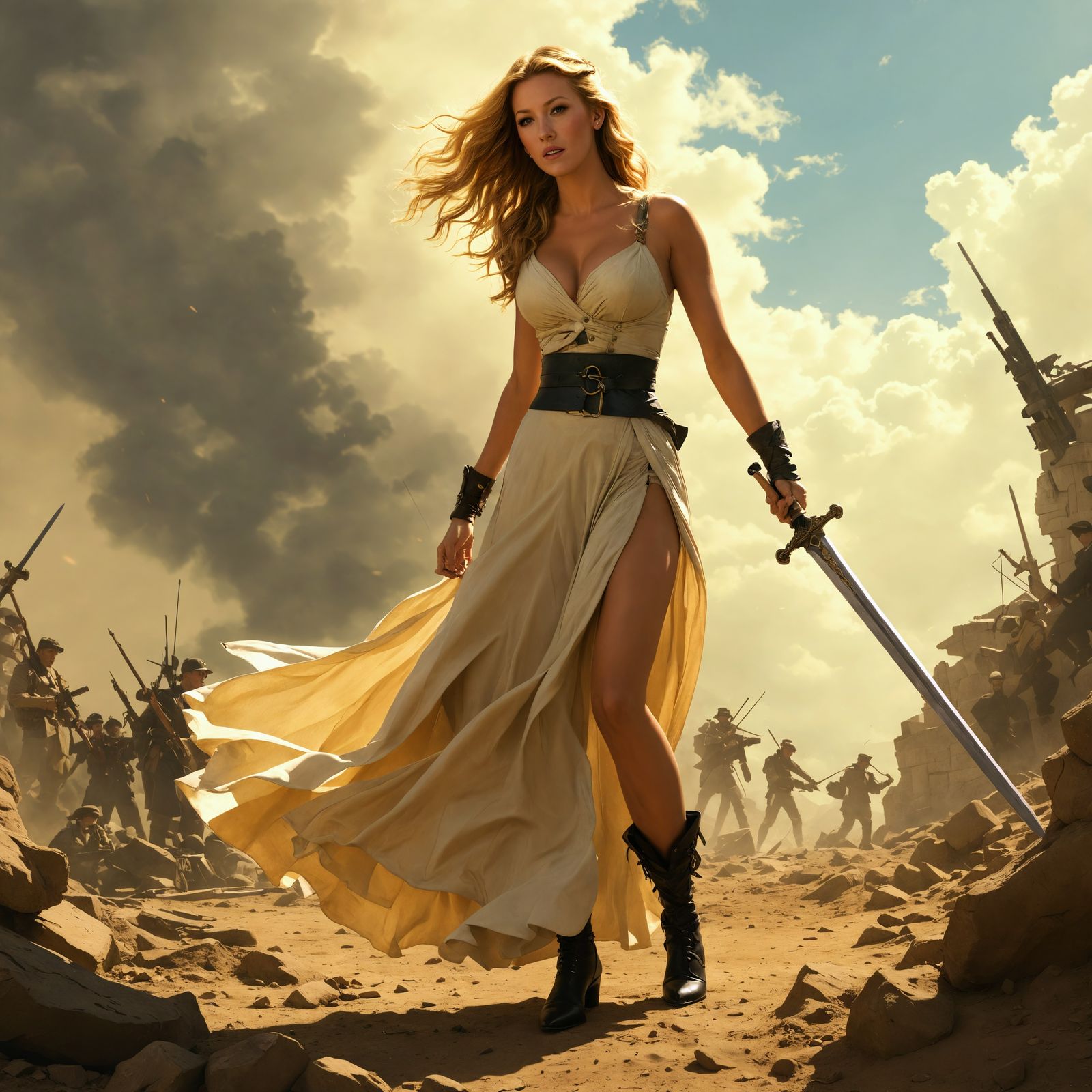 Blade Lively - Sultry Pin-Up Goddess Wields Sword in a Chaot...