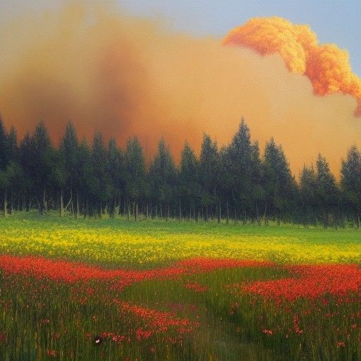 firey field - AI Generated Artwork - NightCafe Creator