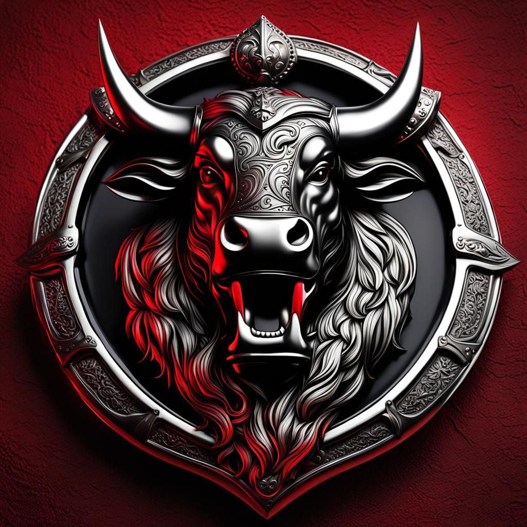 Medieval heraldic Bull shield - AI Generated Artwork - NightCafe Creator